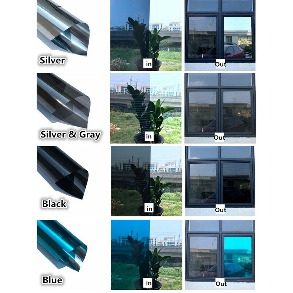 One Way Mirror Window Film Heat UV Reflective Privacy Tint Foil for ...