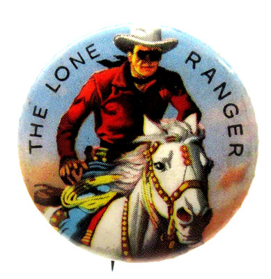 1950's THE LONE RANGER & SILVER full color 1.25" pinback button fb | eBay