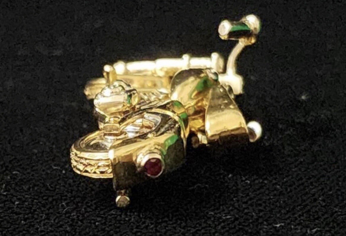 14k Gold Motorcycle Movable Diamond/Ruby Pendant Free USA Shipping 🔥🎁 ...