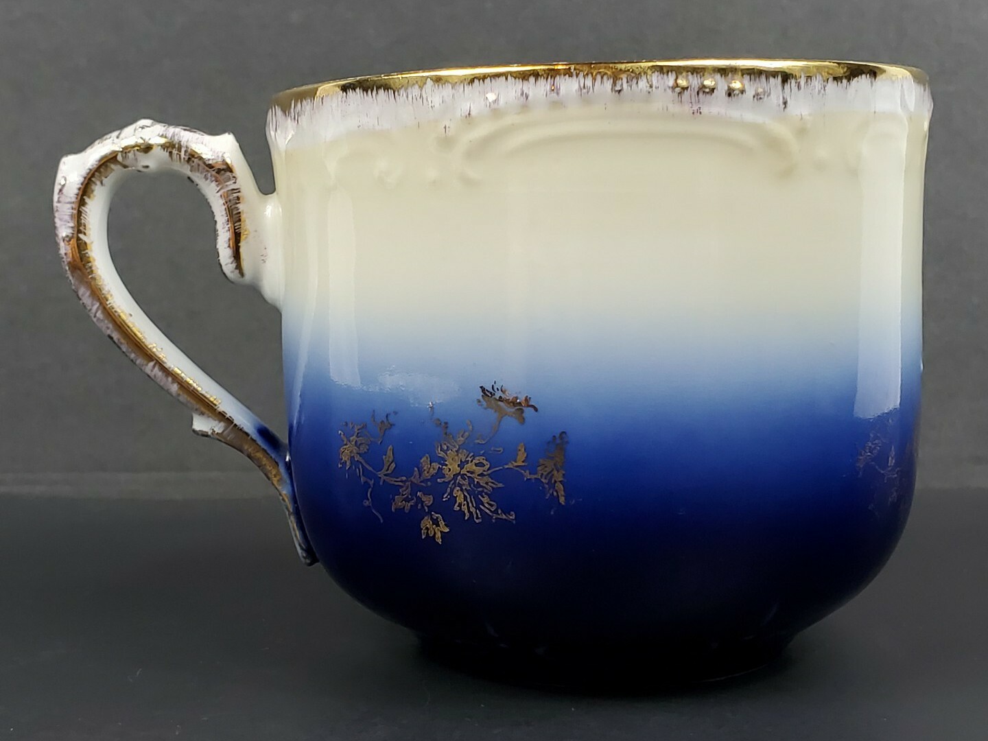 Antique PMB Royal Bavarian China Mush Cup & Saucer Cobalt Gold Roses ...