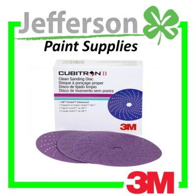 3M 31371 80 Grit Cubitron II Purple Clean Sanding 150mm 6" Hookit Disc ...