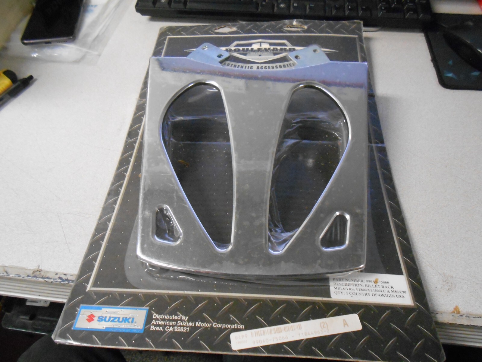 NOS Suzuki OEM Chrome Rear Billet Rack VZ800 VL1500 M50 C90 990A0-75066 ...