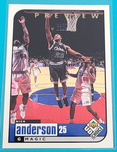 1998 UD Choice Preview #101 Nick Anderson Orlando Magic Basketball Card ...