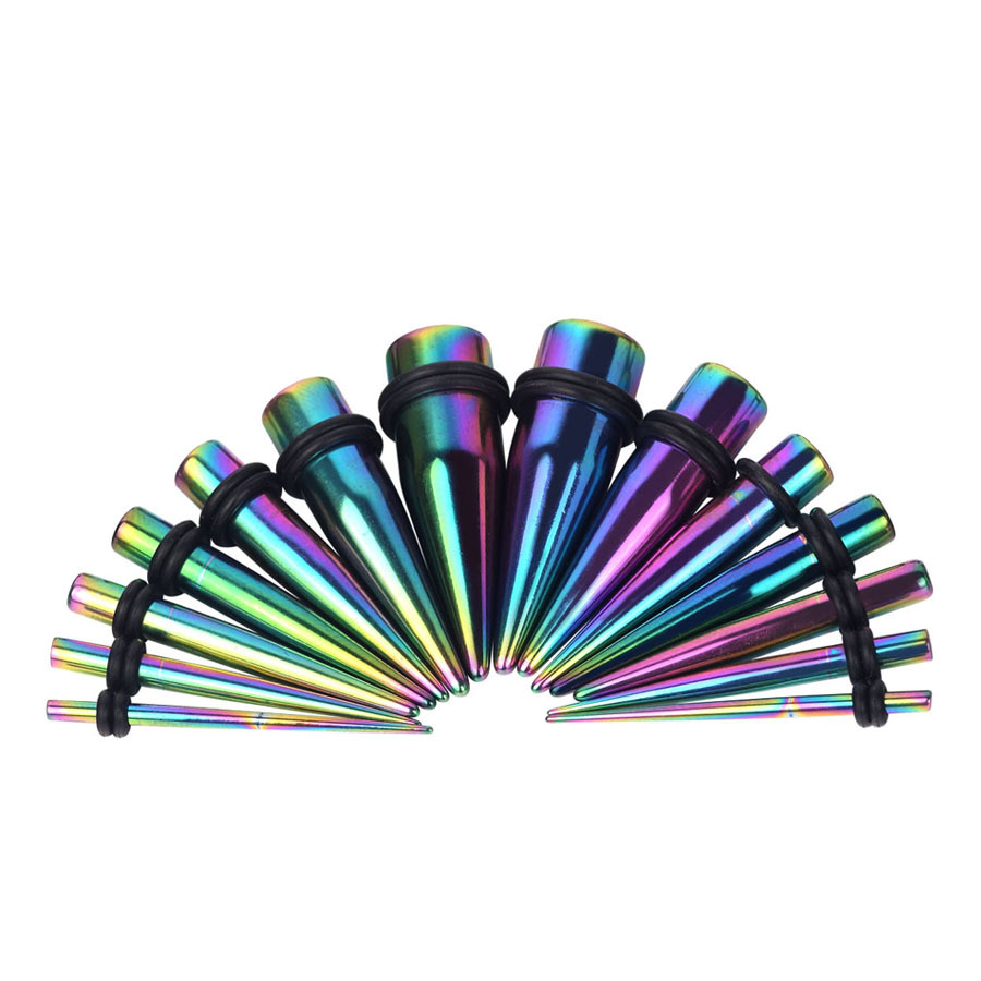 14-28PCS Stainless Steel Ear Stretching Gauge Set Taper Tunnel Plugs ...