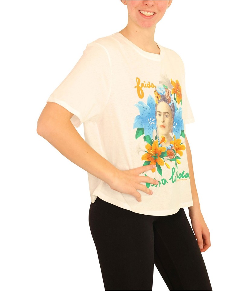Junk Food Womens Viva La Frida Crop Graphic T-Shirt, White, X-Small ...