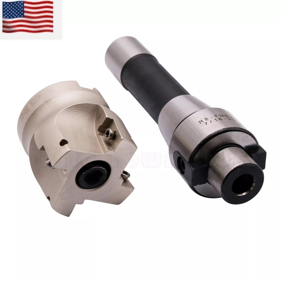 10Pc APMT1604 Carbide Insert Face End Mill Shell Cutter R8 FMB22 Arbor ...