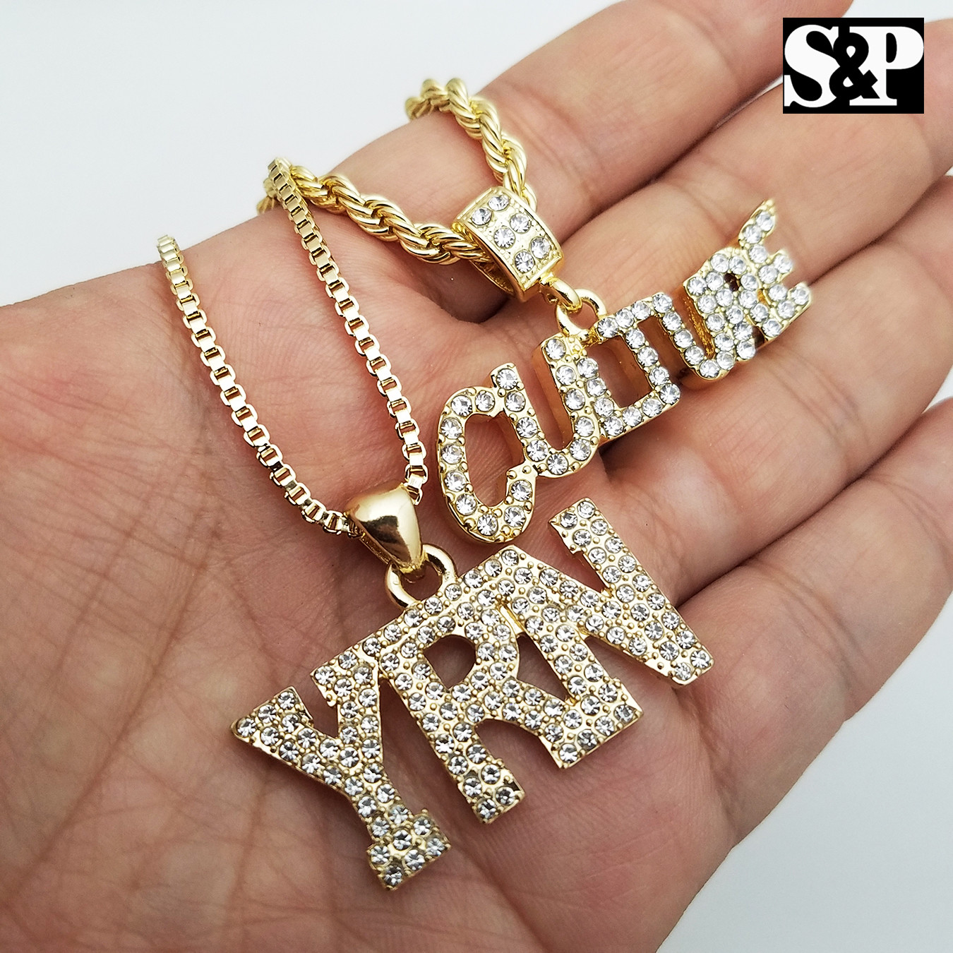 Hip Hop Migos Iced CULTURE, YRN Pendants & Box, Rope Chain 2 Bling ...