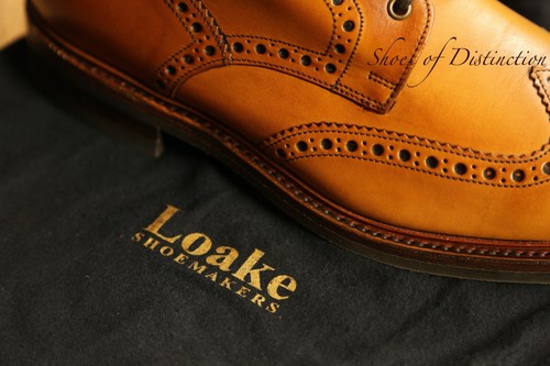 Loake Shoemake Bedale Tan Brown Leather Derby Brogue Boots Shoes UK 9.5 ...