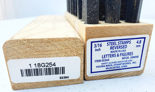 Young Bros. Steel Stamps Reversed 3/16" Letters & Figures 05364 EUC | eBay