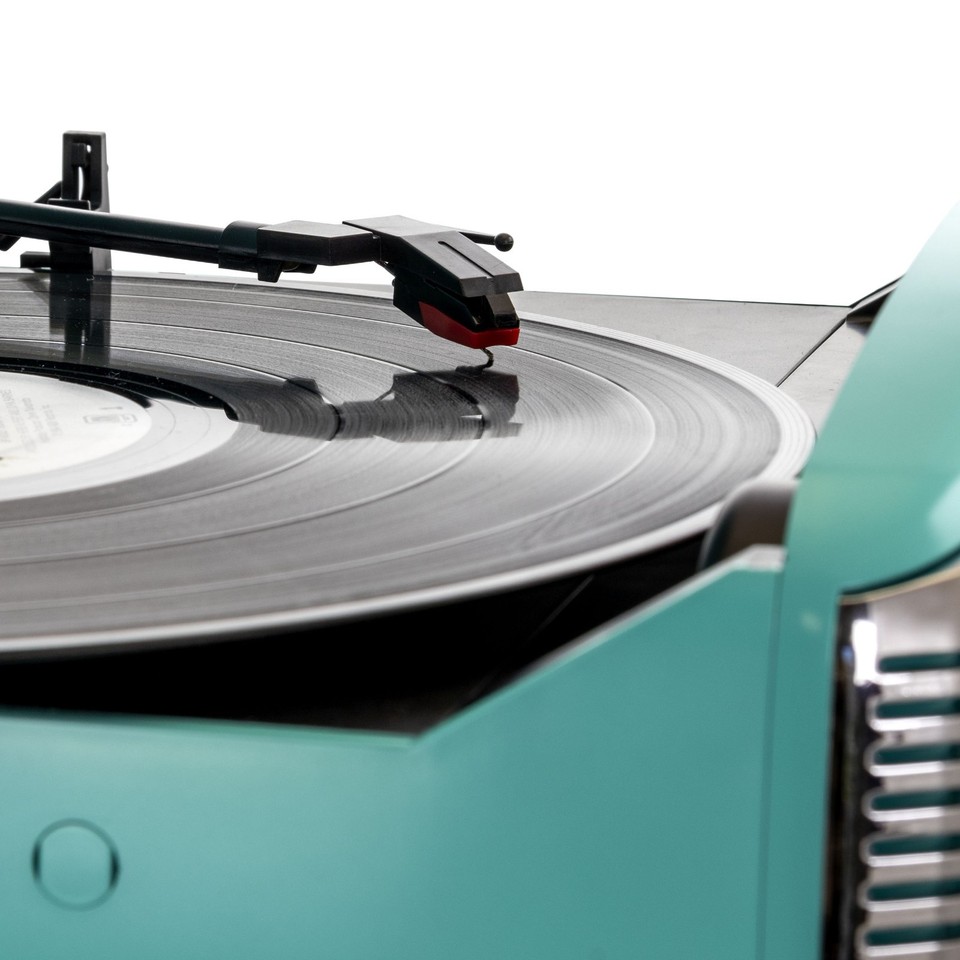 Trexonic Retro Wireless Bluetooth, Record and CD Player in Turquoise | eBay