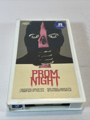 Prom Night (1981) VHS Jamie Lee Curtis MCA Horror Slasher Custom Rental ...