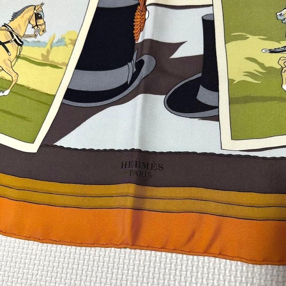 Hermes Carré 90 Carriage Hat Orange Multicolor shawl woman stylish from ...