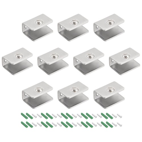 Glass Shelf Brackets - Stainless Steel Glass Clamp Rectangle for 8-10mm ...