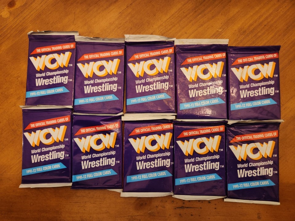 Lot Of (10) Wrestling Cards WCW Unopened Packs 1991 Impel Official ...