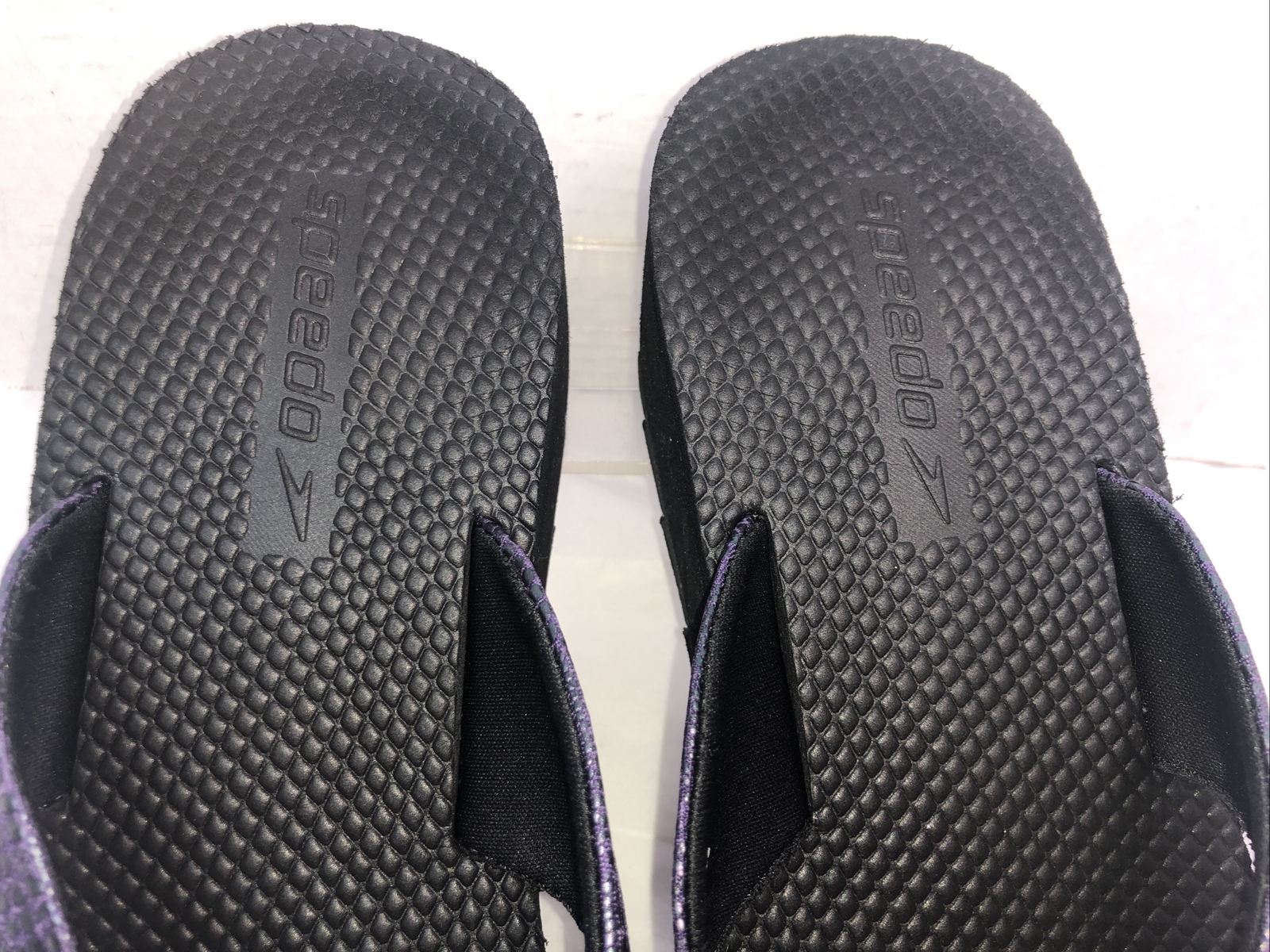 SPEEDO Womens Platform Wedge Flip Flops Size 10 Purple Reptile Print ...