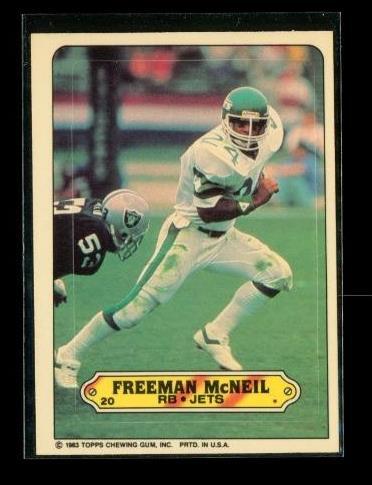 Vintage 1983 TOPPS STICKER PUZZLE Football Trading Card #20 FREEMAN ...