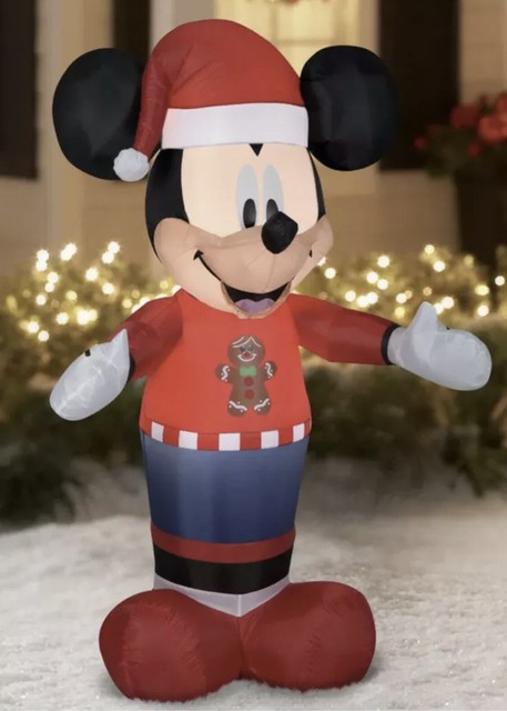 Holiday Time Yard Inflatables Mickey Mouse Outdoor Christmas Decoration ...