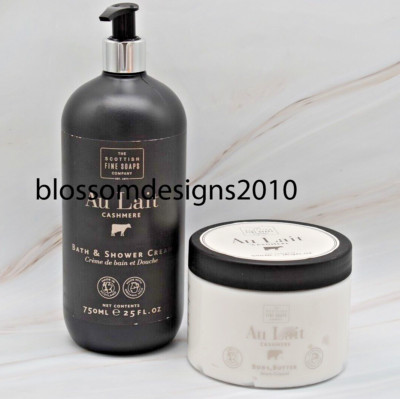 SCOTTISH FINE SOAPS Au Lait Cashmere Bath & Shower Cream & Body Butter ...