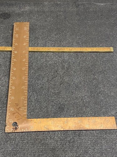 Vintage Nicholls Tools Ottumwa Iowa Copper Clad 12” X 8” Framing Square ...