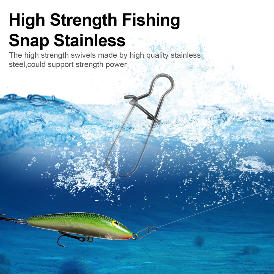 200Pcs Fishing Snaps Duo Lock Snap Stainless Steel 24lb Quick Change ...