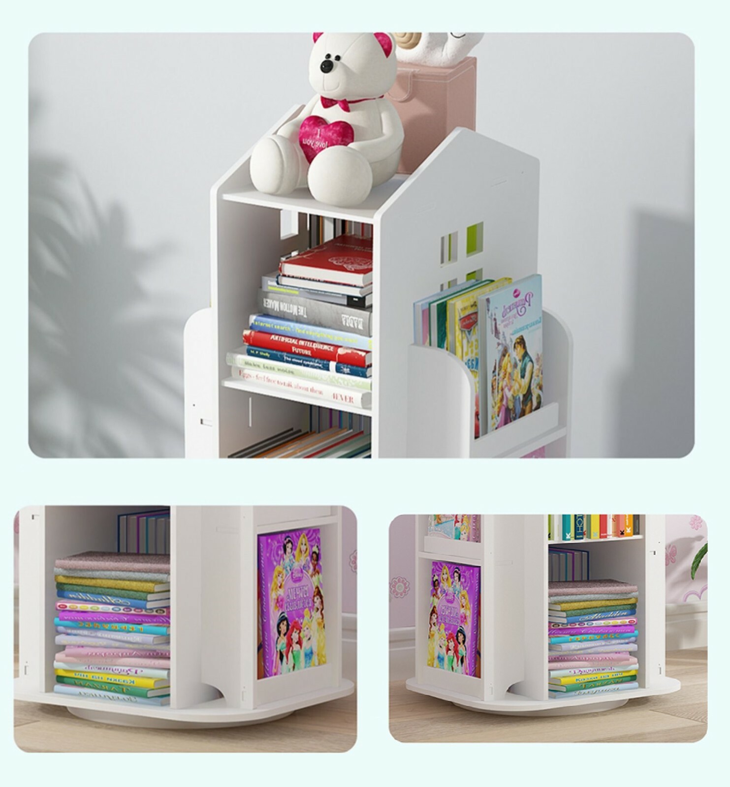 Rotating Book Storage Bookshelf Bookcase Rotating Display Stand Book ...