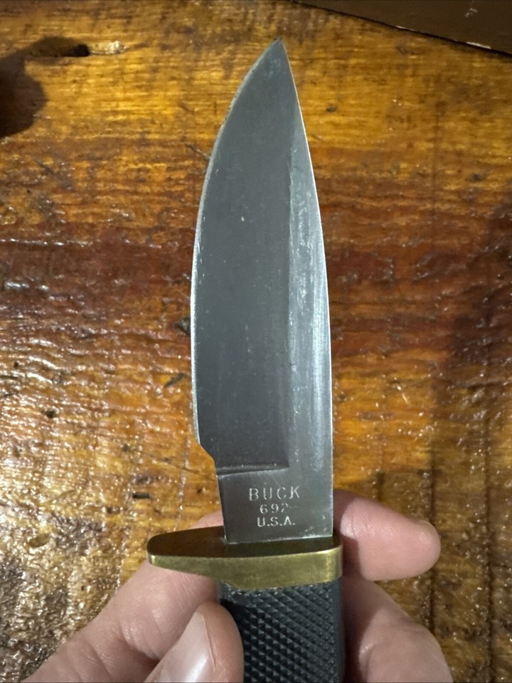 VINTAGE BUCK 692 BK VANGUARD KNIFE With Sheath & Box. 1992. Made In USA ...