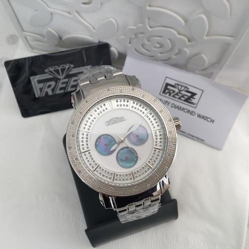 FREEZE MENS WRIST WATCH WITH DIAMONDS CHRONOGRAPH MOVEMENT/ INTERCHANGE ...