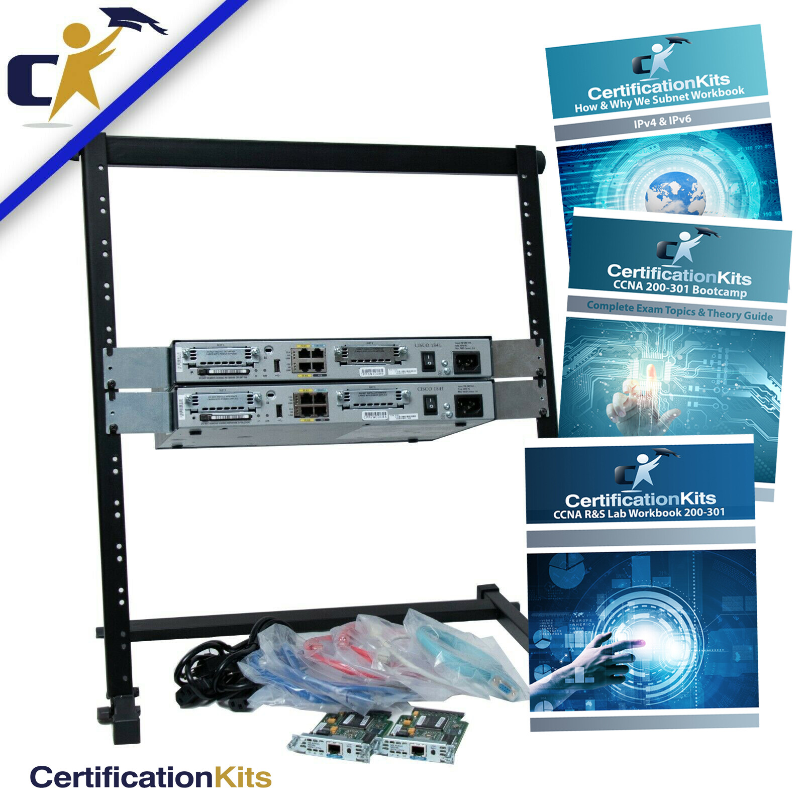 Cisco CCNA Basic 200-125 Two 1841 Router Kit IOS 15 Rack Included 1 Yr ...