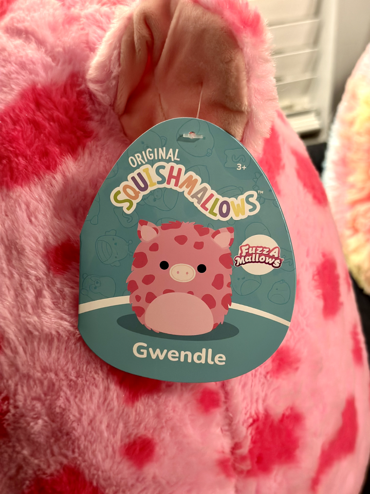 Squishmallows Gwendle The Fuzzy Pig Plush 16" Fuzzamallow Pink Stuffed ...