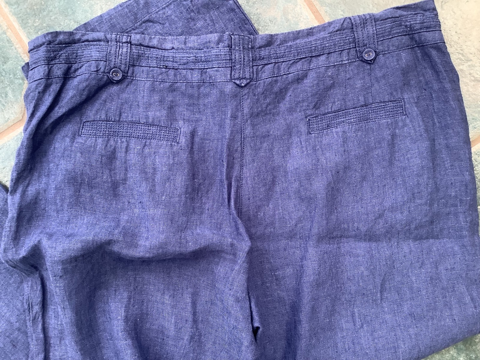 RJR john rocha ladies 18 S linen 100% blue relaxed trousers | eBay UK