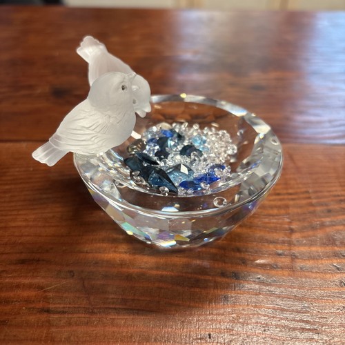 Swarovski Crystal Bird Bath With BLUE/CLEAR Crystals | eBay