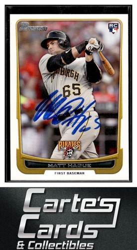 Matt Hague 2012 Bowman Draft Picks #55 Pirates TTM/IP Signed ...
