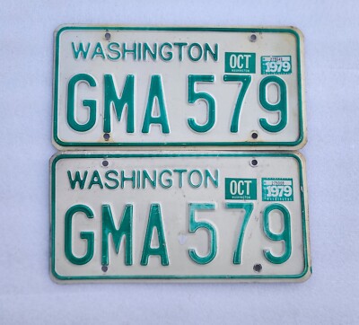 1979 Washington License Plate WA Dol YOM Clear GMA 579 #Grandma #1979 ...