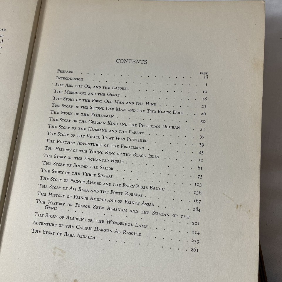 Vtg 1921 Arabian Nights Entertainment Hardback Frederick Stokes Pub ...
