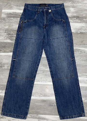 Vtg Kaalu Jeans Mens Baggy Skate Zippers Y2K 32x32 | eBay