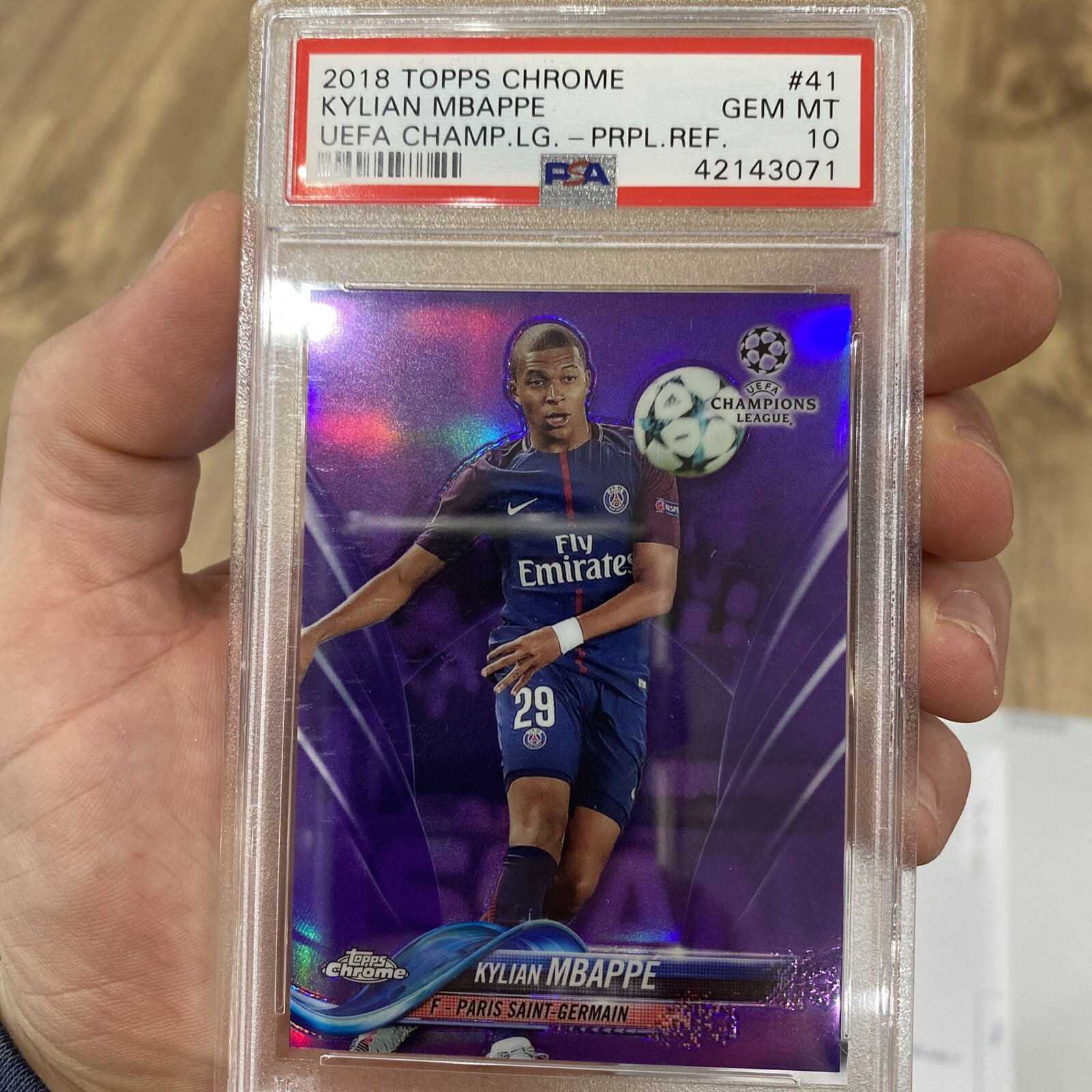 2017-18 Topps Chrome Purple Refractor Soccer #41 Kylian Mbappe RC /250 ...