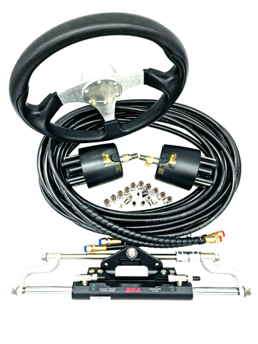 Hydraulic Boat Twin Sport Steering Kit 150HP-300HP Suits Mercury ...