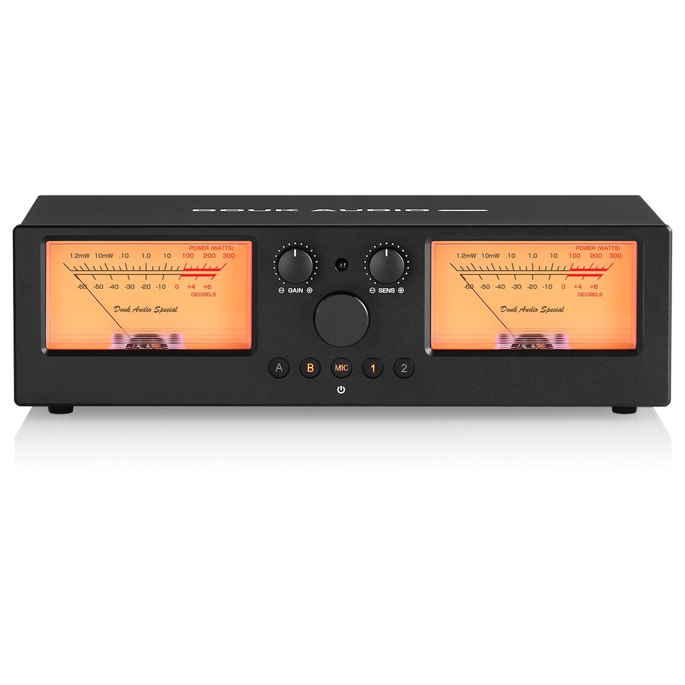 2-Zone Speaker/Amplifier Selector Box with Dual Analog VU Meter Audio ...