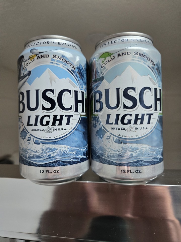 Two New 2026 Busch Light Beer Cans Large Mouth Bass & King Salmon B/O ...