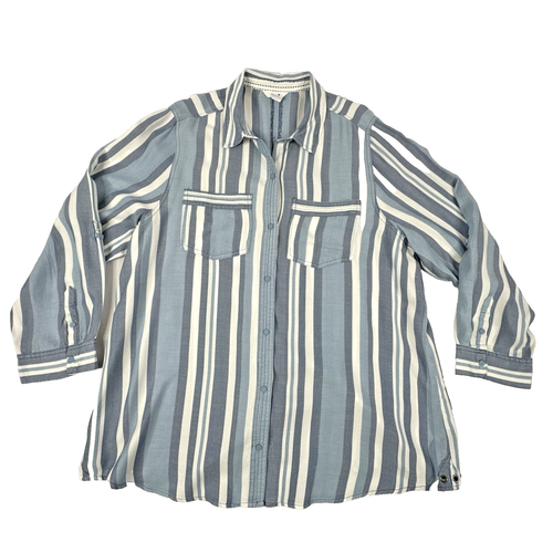 Intro Heart Preppy Casual Roll Tab Sleeve Snap Button Up Blouse. Women ...