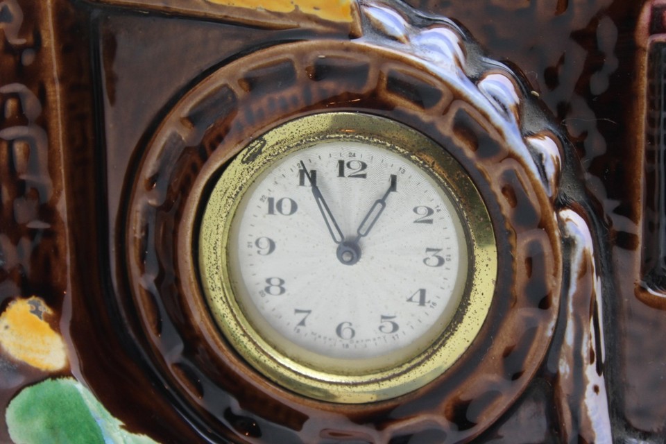Vintage Brown German Mantel Clock Wind up | eBay UK