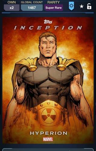 Topps Marvel Collect Digital 2021 Inception HYPERION Blaze Motion Super ...