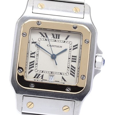 CARTIER Santos GalbeeLM W20011C4 Date beige Dial Quartz Men's Watch ...