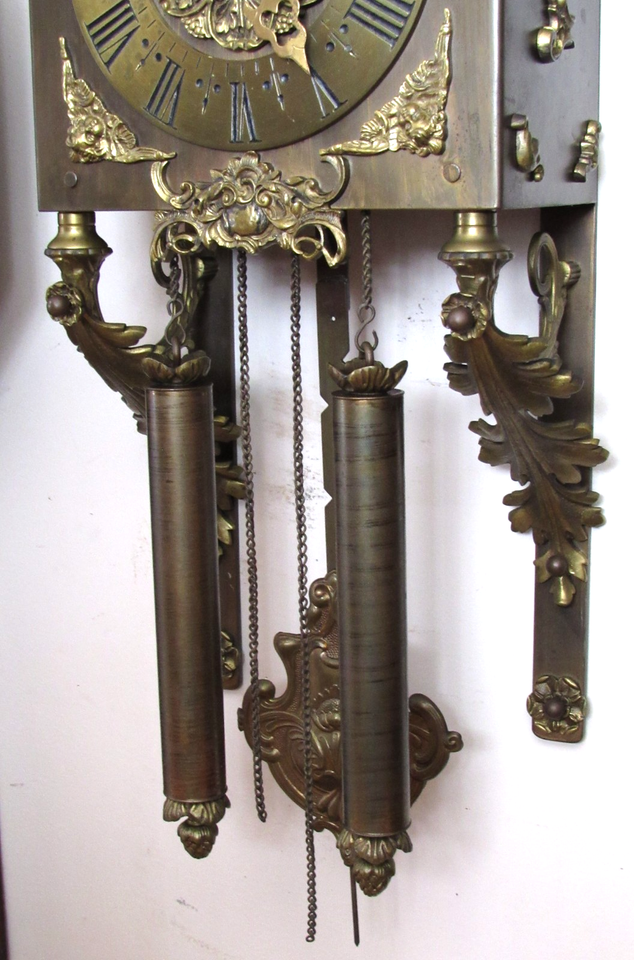 German Dufa Highly Decorated Wall Clock Elk on Top & Elizabethan ...