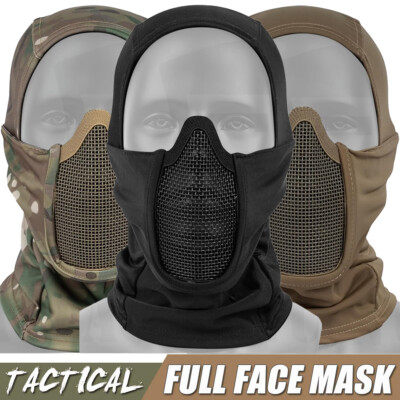 Tactical Airsoft Balaclava Mesh Mouth Guard Mask with Full Face ...