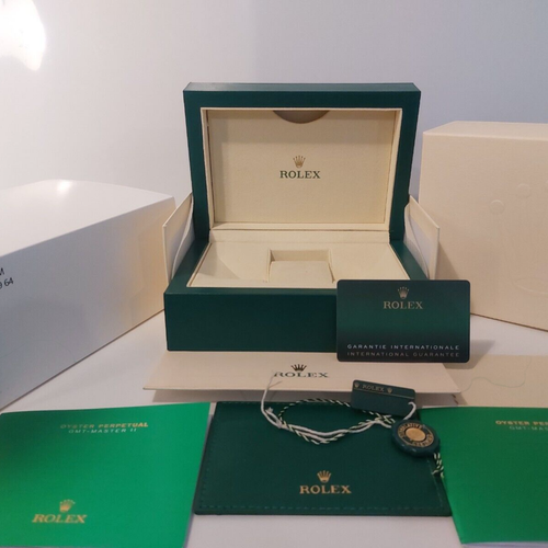 Rolex Green Wave Wooden Watch Box Medium w/ Wallet, Tag, Book, Bag ...