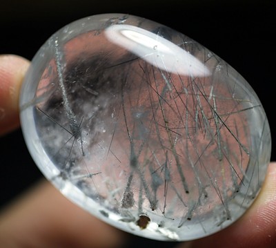 206.8ct Rare NATURAL Clear Blue rabbit hair Crystal Polished pendant | eBay