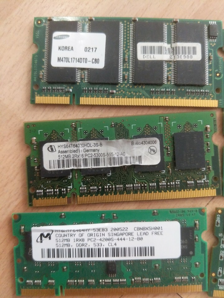 Mixed Lot Of 6 So-dimm Modules Sdr/Ddr/Ddr2/Ddr3 | eBay