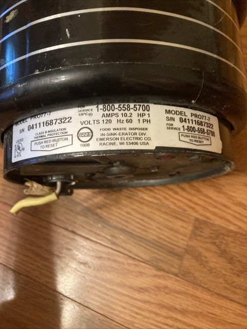 Emerson Pro 77 In-Sink Erator / Disposal PRO77-7 1HP 10.2A 120V 60Hz ...