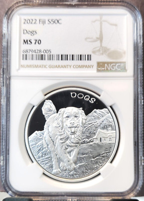 2022 FIJI SILVER 50 CENTS S50C DOGS NGC MS 70 RARE GEM PERFECTION | eBay